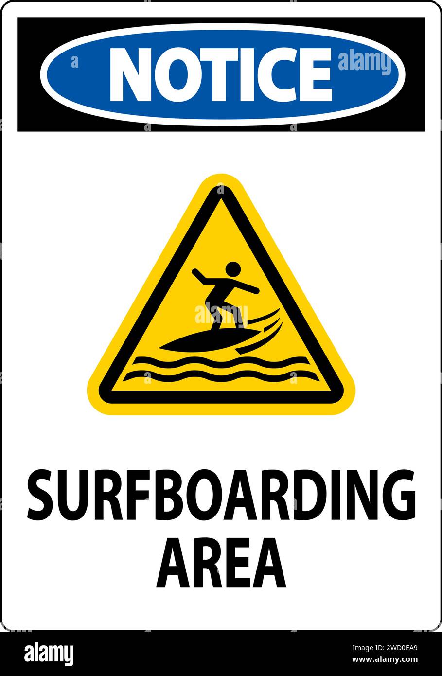 Water Safety Sign Notice - Surfboarding Area Stock Vector Image & Art ...