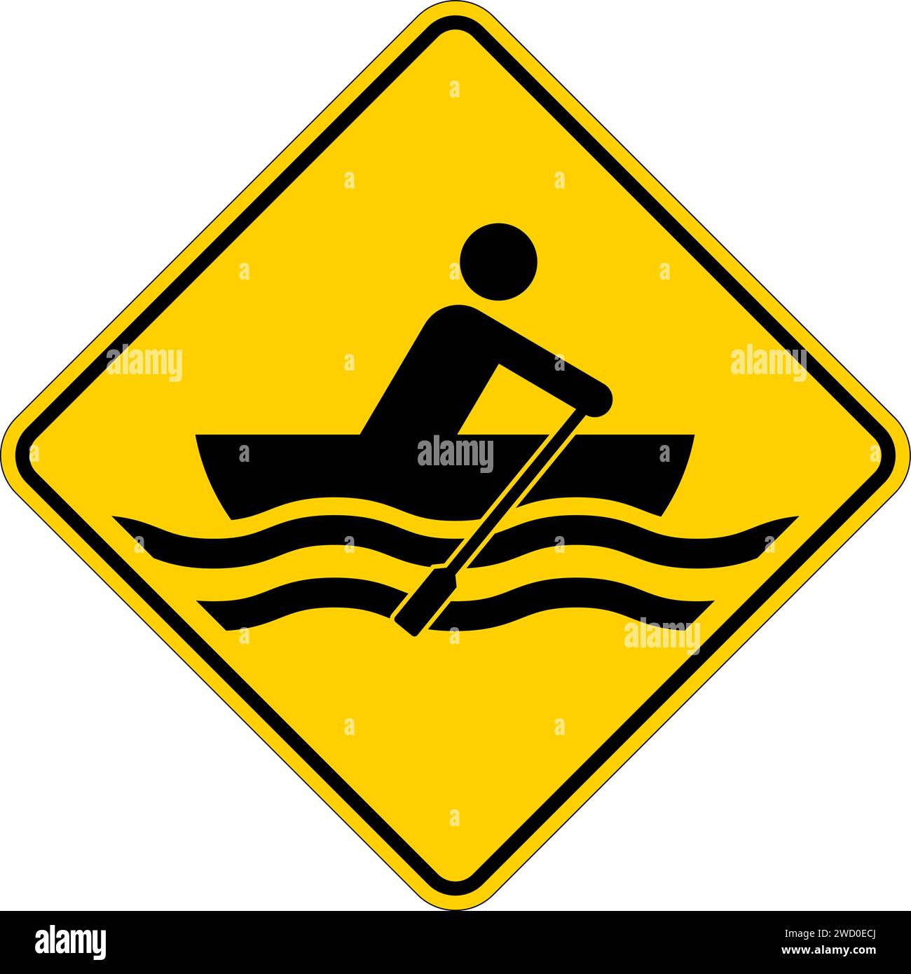 Water Safety Sign Warning - Rowing Area Stock Vector Image & Art - Alamy