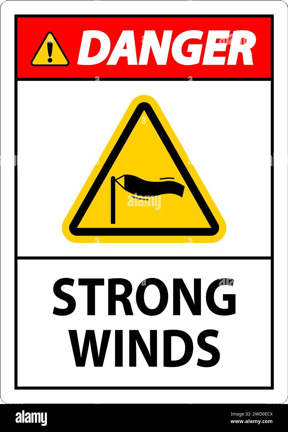 Water Safety Sign Danger - Strong Winds Stock Vector Image & Art - Alamy
