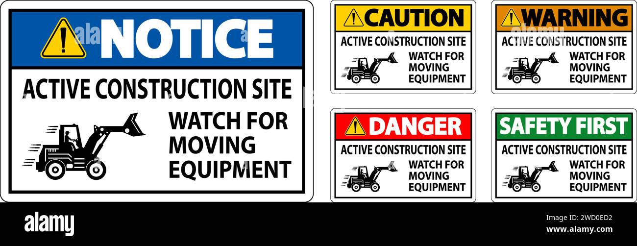 Construction Area Sign Danger - Active Construction Site, Watch For ...