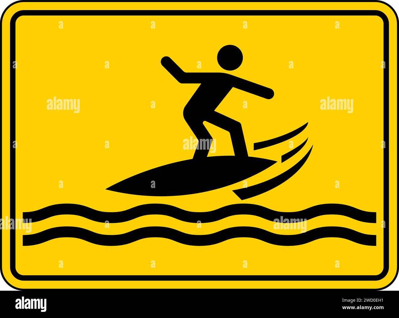 Water Safety Sign Warning - Surfboarding Area Stock Vector Image & Art ...