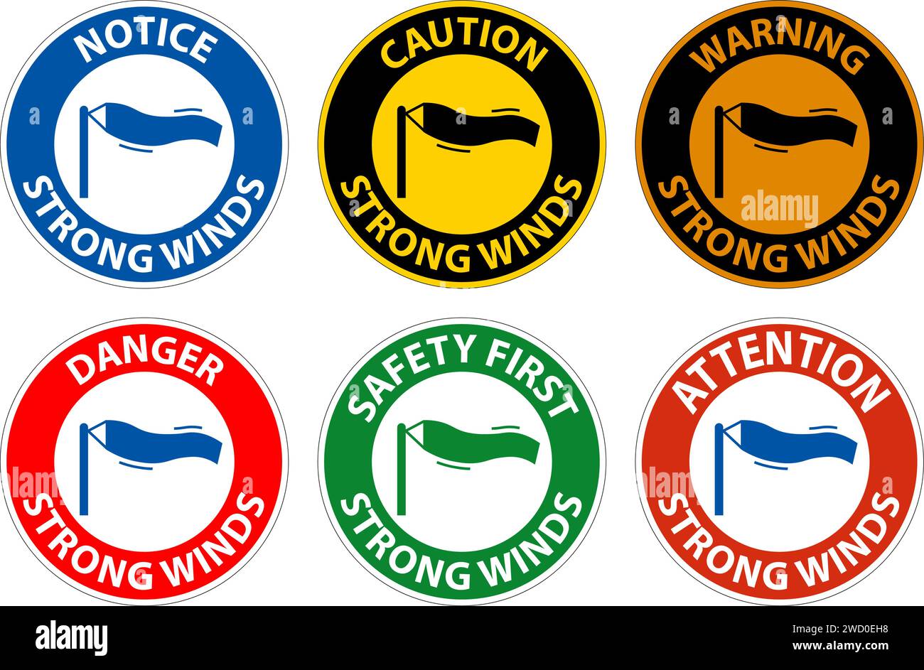 Water Safety Sign Warning - Strong Winds Stock Vector Image & Art - Alamy