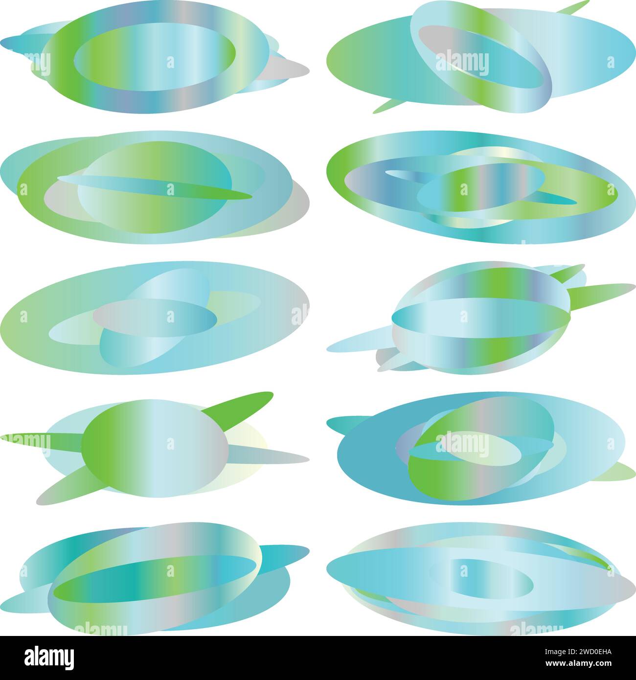 An abstract cut out transparent iridescent oval gradient shape ...