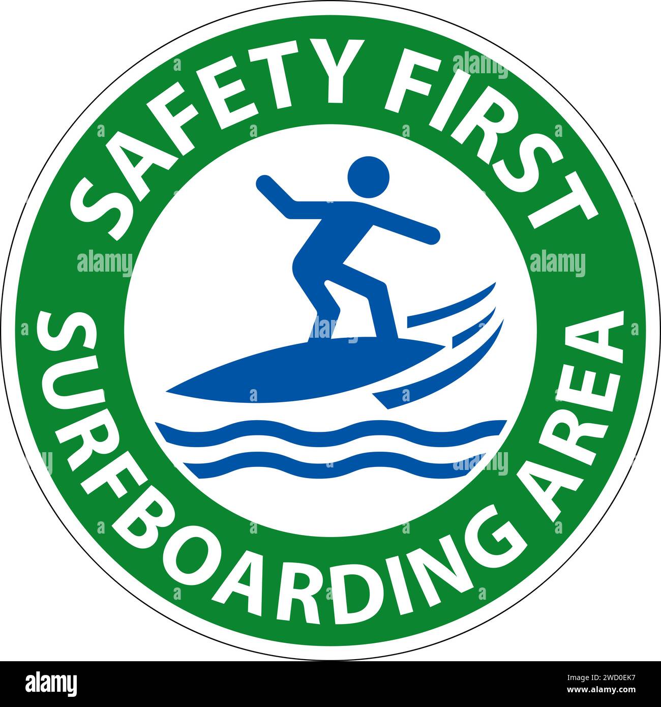 Water Safety First Sign Surfboarding Area Stock Vector Image Art