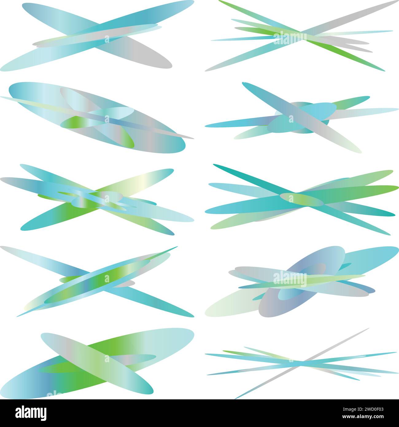 An abstract cut out transparent iridescent oval gradient shape ...