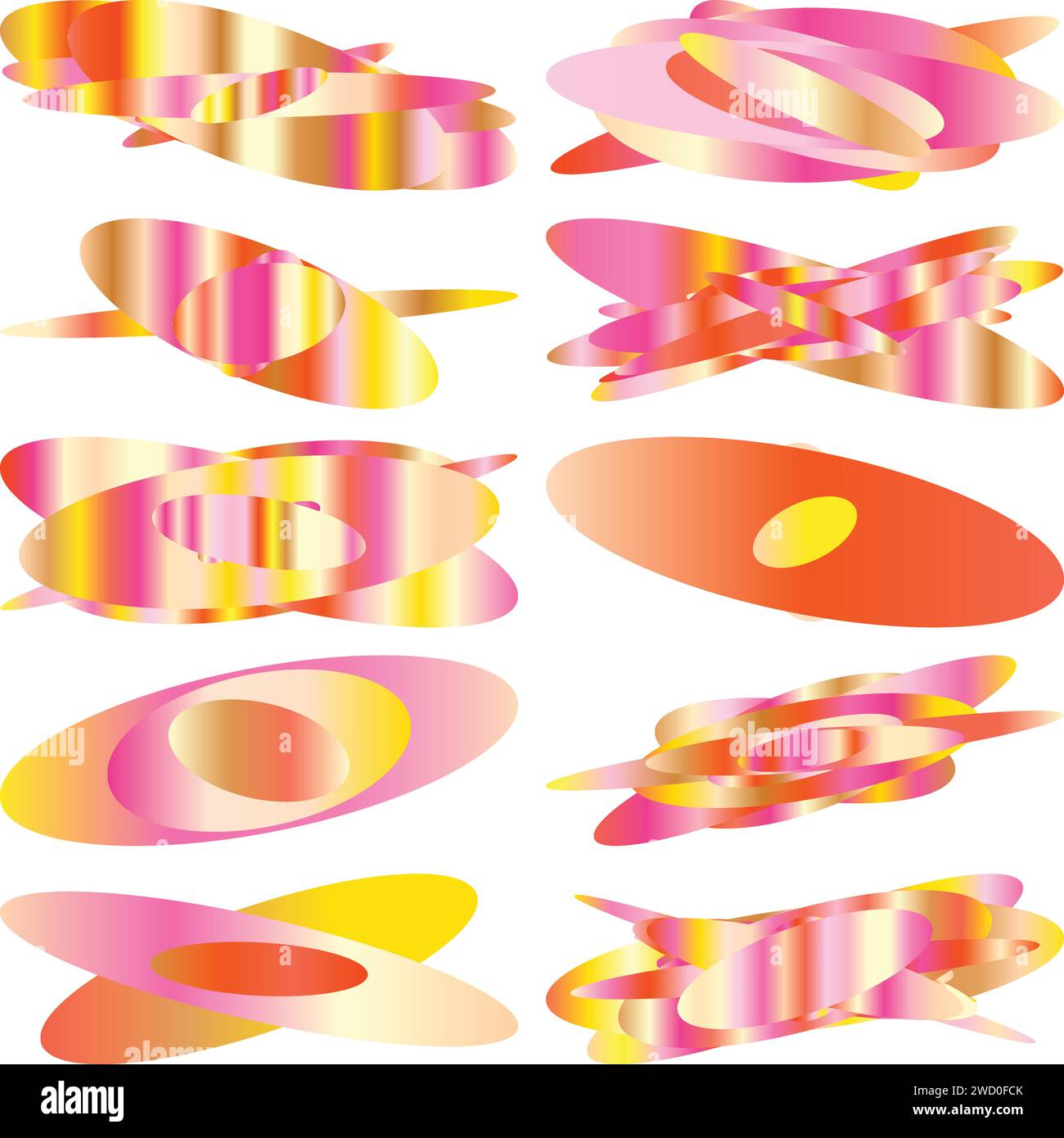 An abstract cut out transparent iridescent oval gradient shape ...