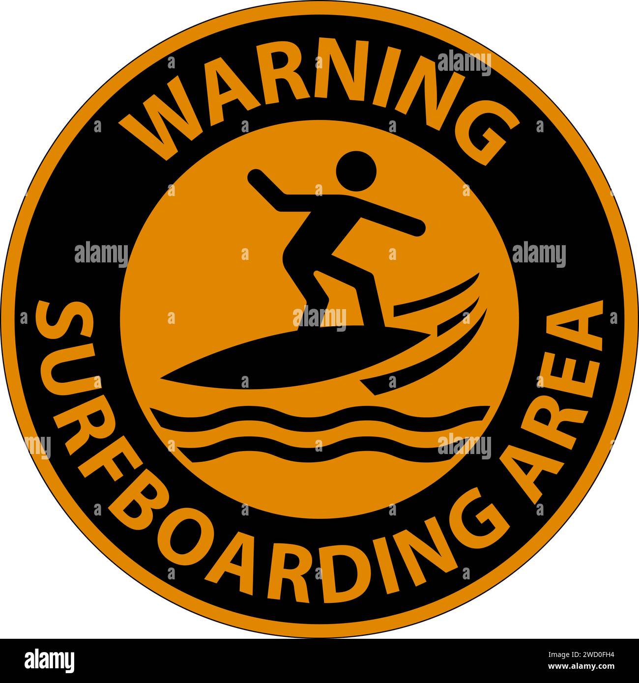 Water Safety Sign Warning - Surfboarding Area Stock Vector Image & Art ...