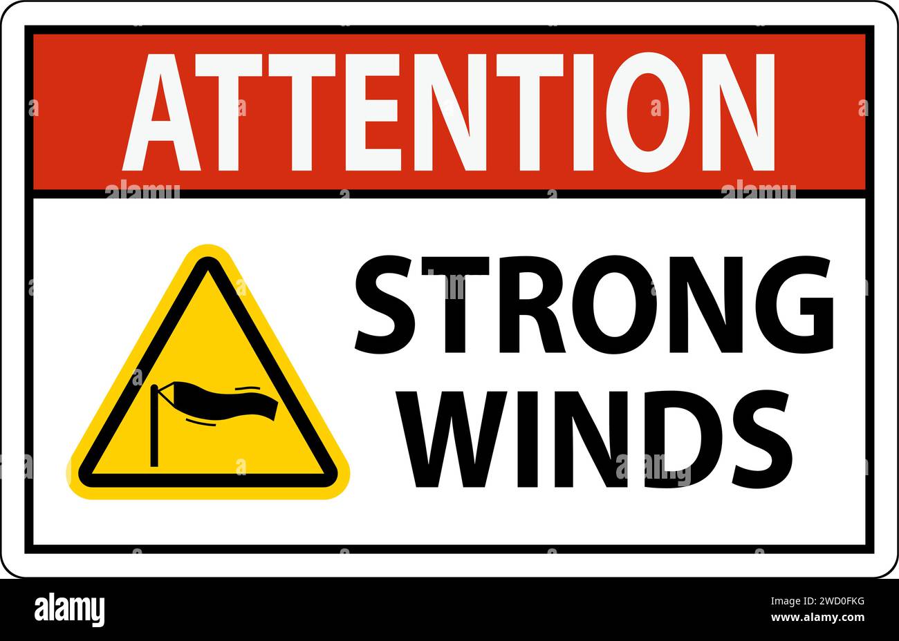 Water Safety Sign Attention - Strong Winds Stock Vector Image & Art - Alamy