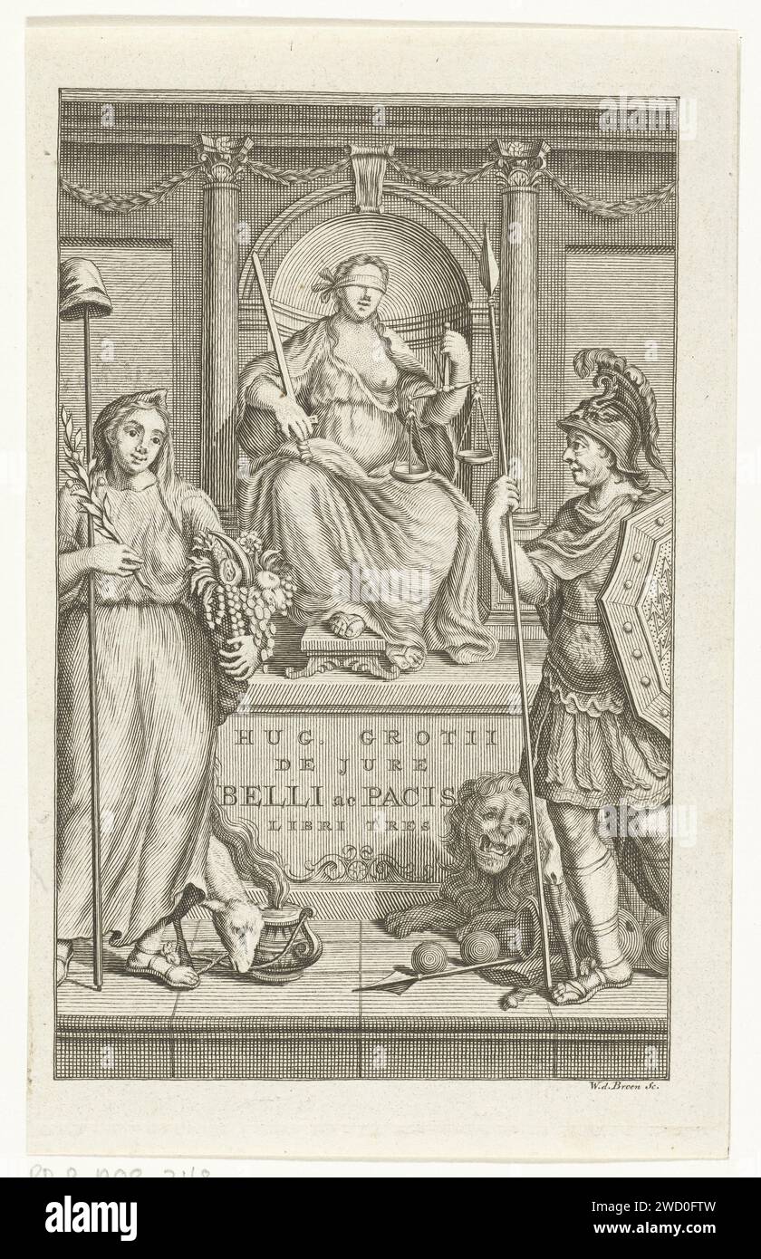 Justitia sitting on her throne, Willem de Broen, after Anonymous, c ...