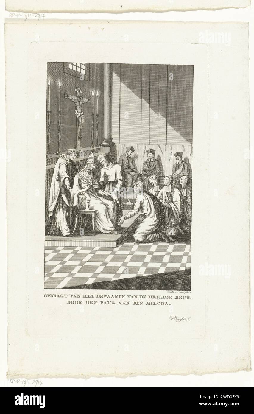 Pope instructs the guarding of holy door, Jan Lucas van der Beek, 1763 ...