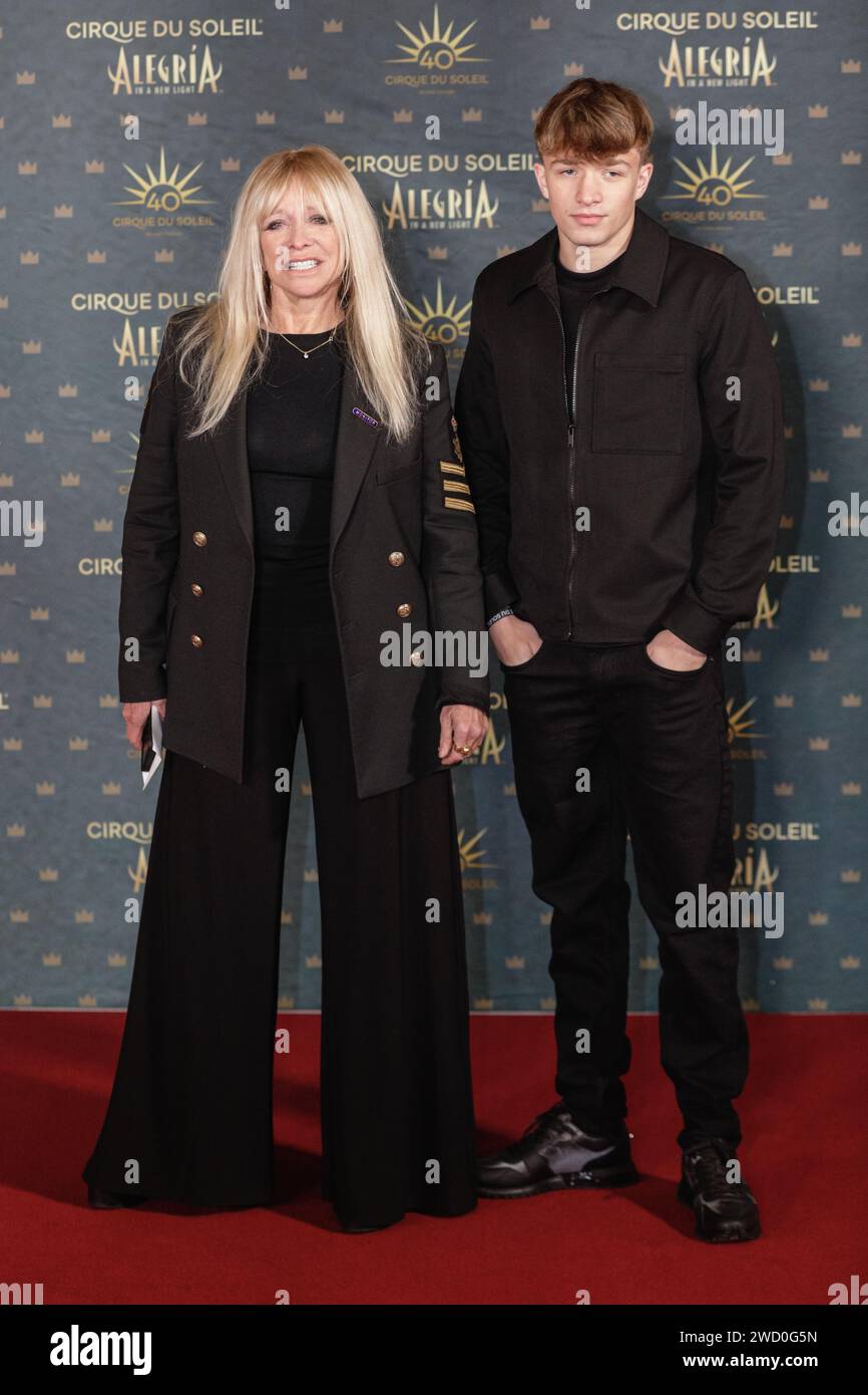 London, UK. 17th Jan, 2024. Jo Wood and her son arriving for the ...