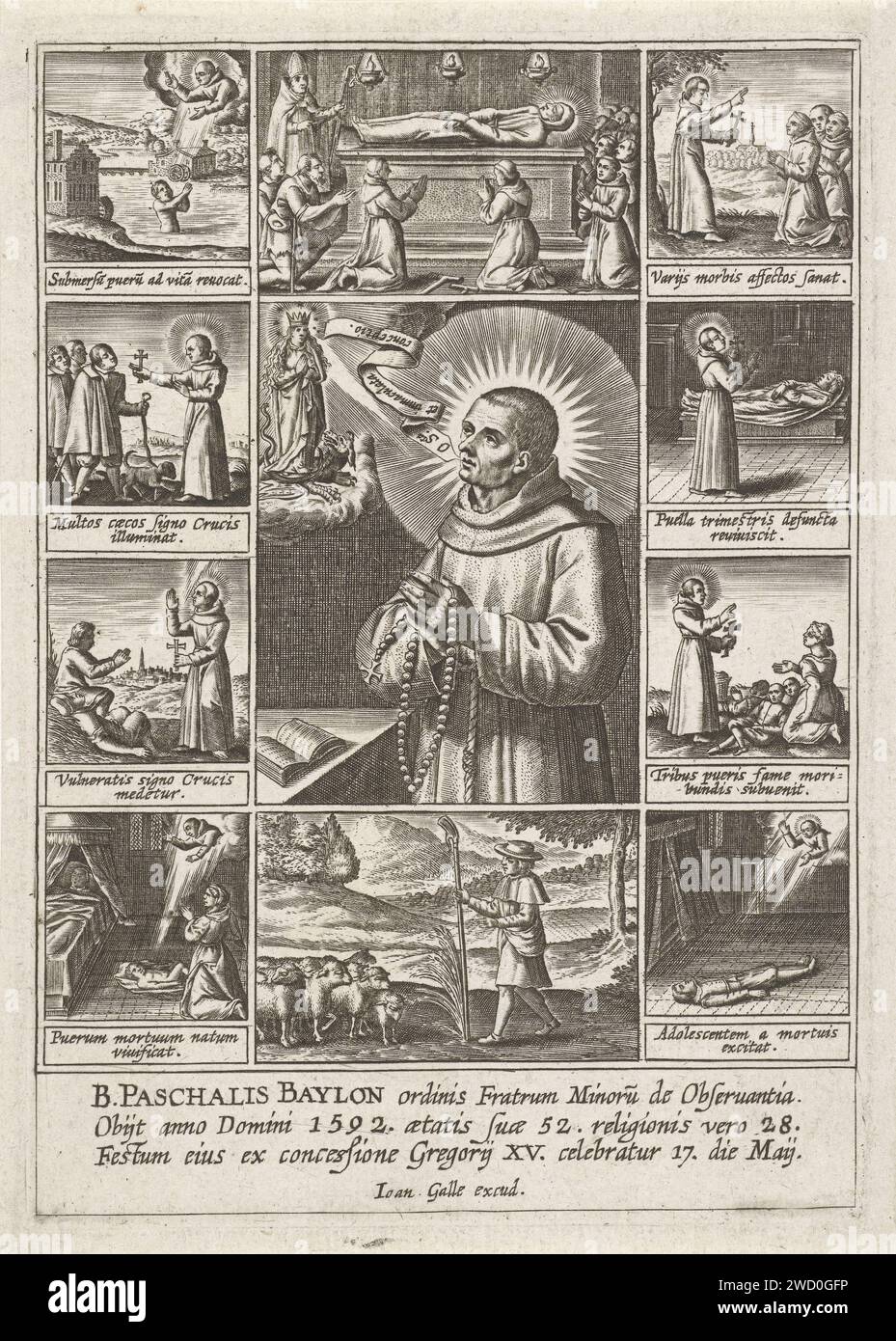 H. Paschal Baylon Bidt So Mary, John Galle, c. 1626 - c. 1676 print The ...