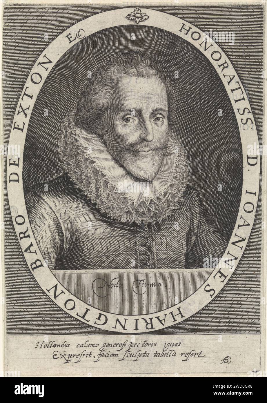 Portrait of John Harington, Crispijn van de Passe (I), 1620 print Portrait of the English ...