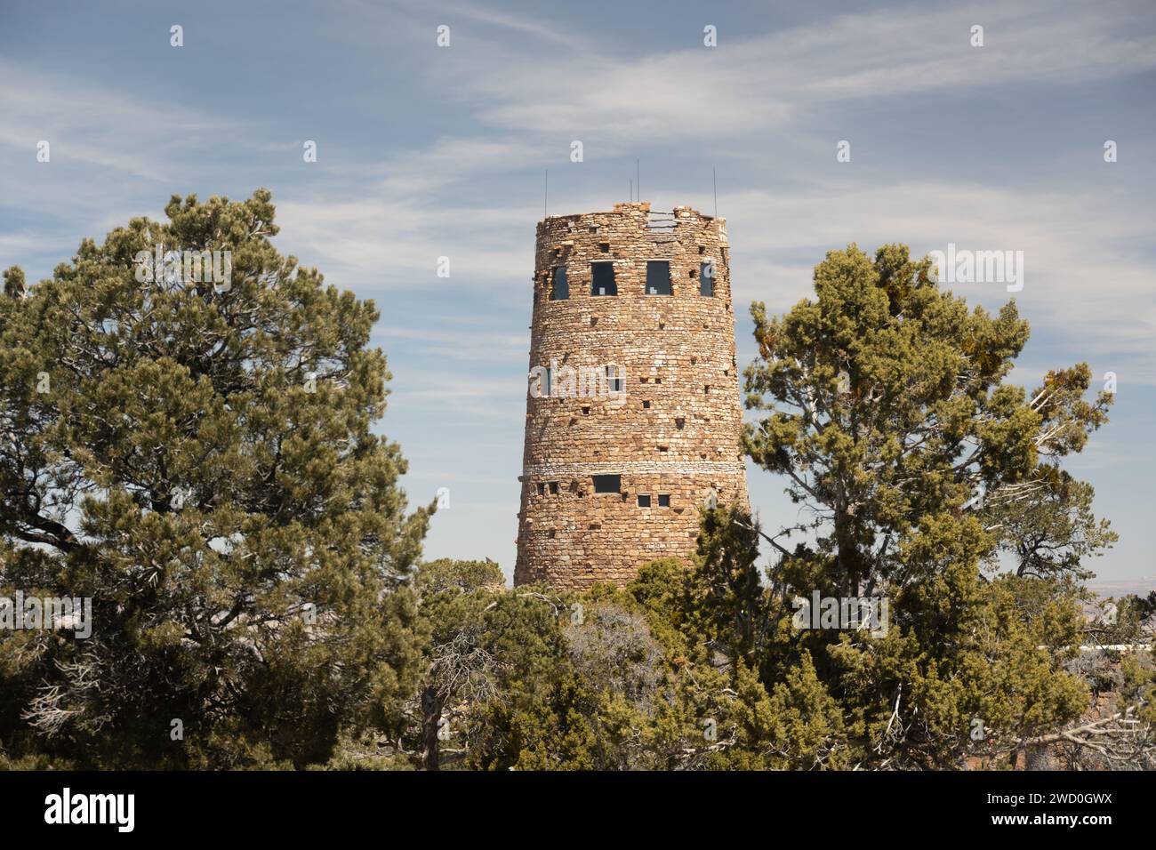 Trees desert view watchtower hi-res stock photography and images - Alamy