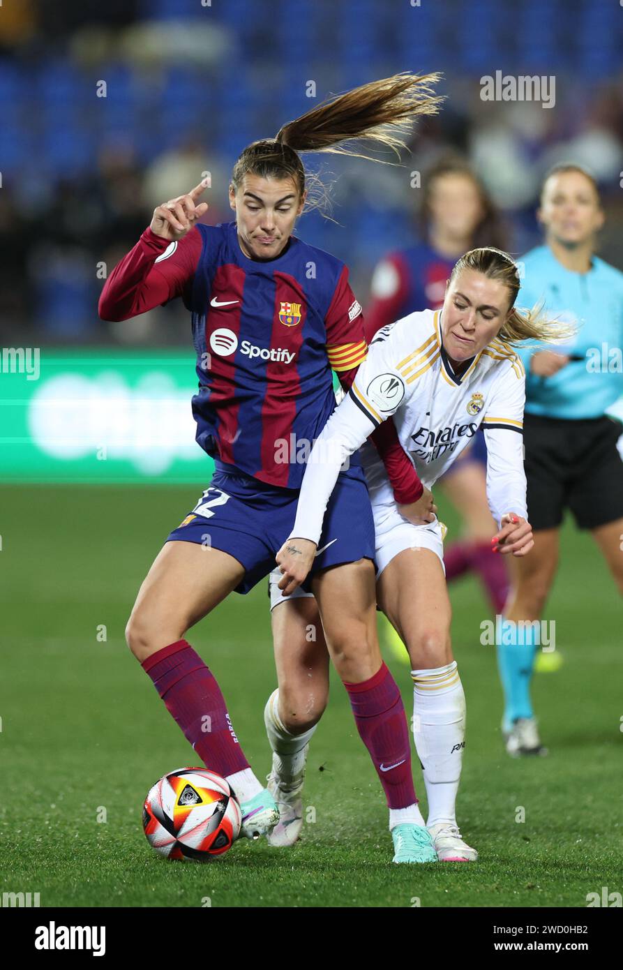 Leganes, Spain. 17 January, 2024. (R) Freja Olofsson of Real Madrid and ...