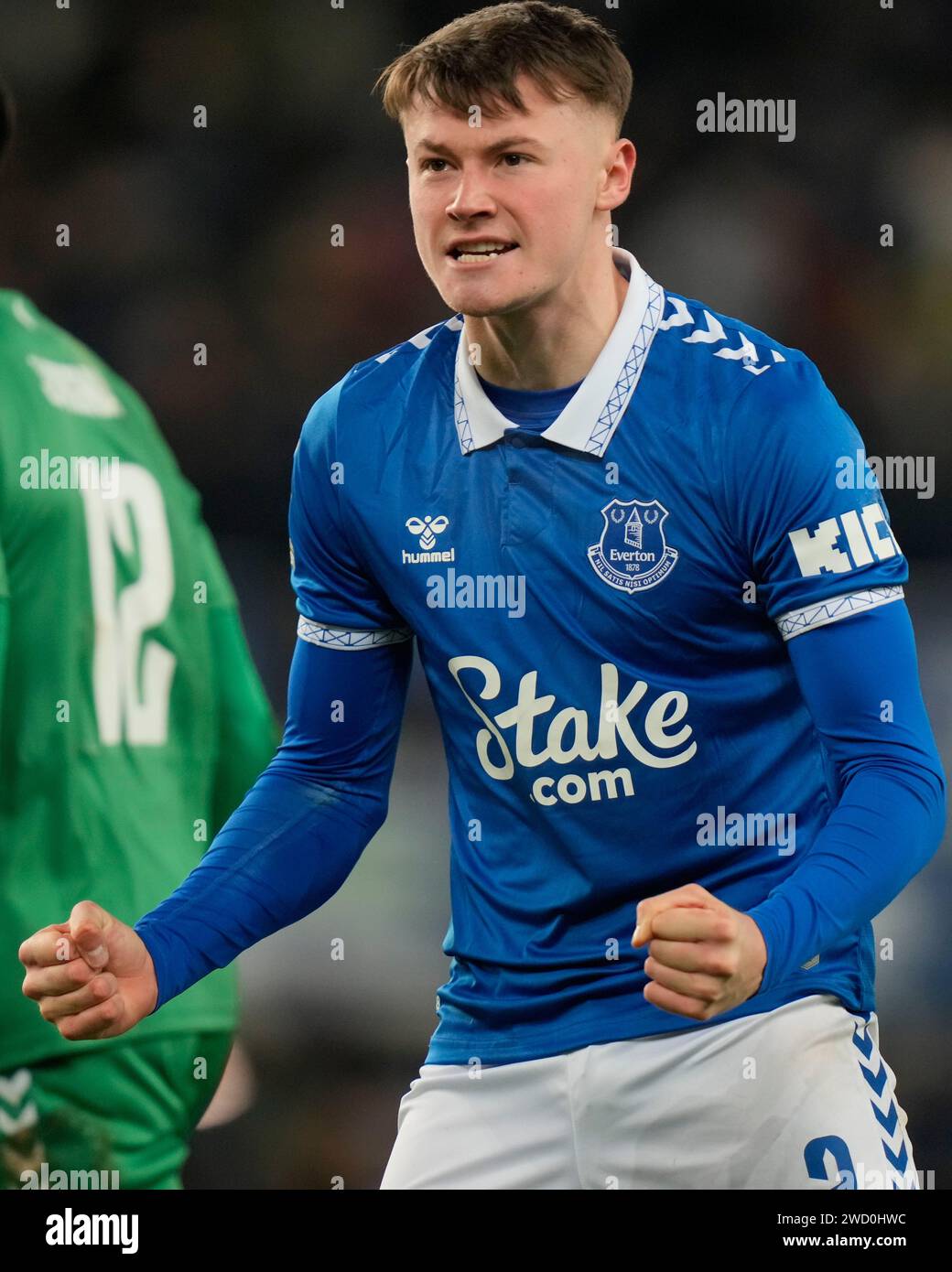 Liverpool, UK. 17th Jan, 2024. Nathan Patterson of Everton celebrates ...