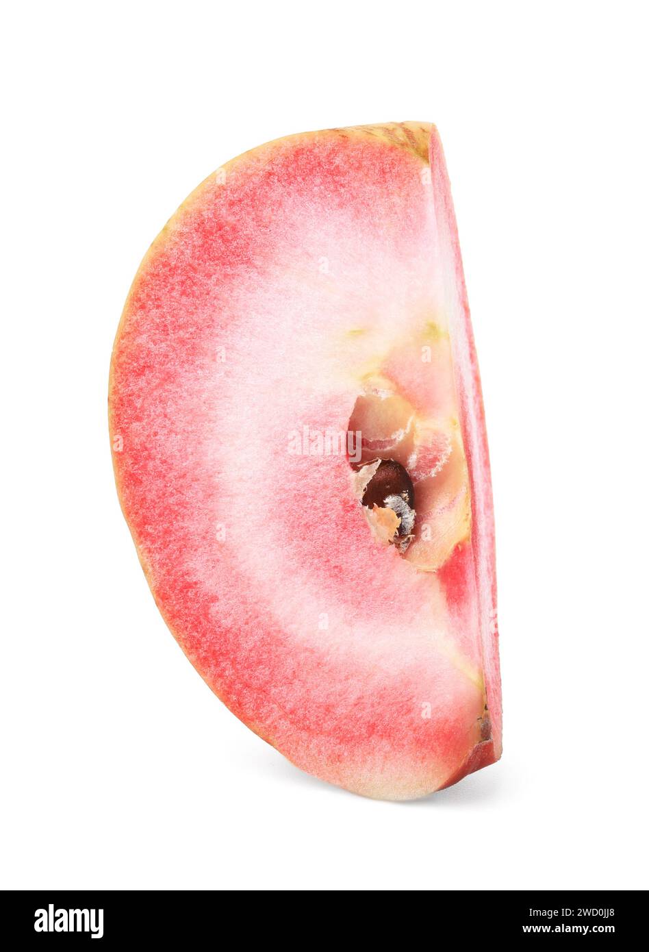Slice of tasty apple with red pulp isolated on white Stock Photo - Alamy