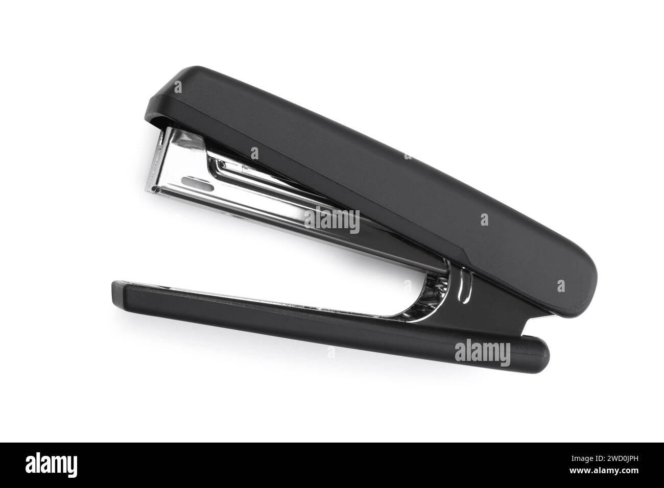 One black stapler isolated on white, top view Stock Photo - Alamy