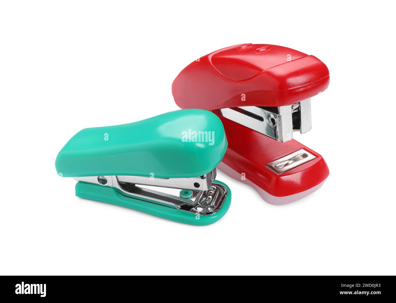 Two new bright staplers isolated on white Stock Photo - Alamy