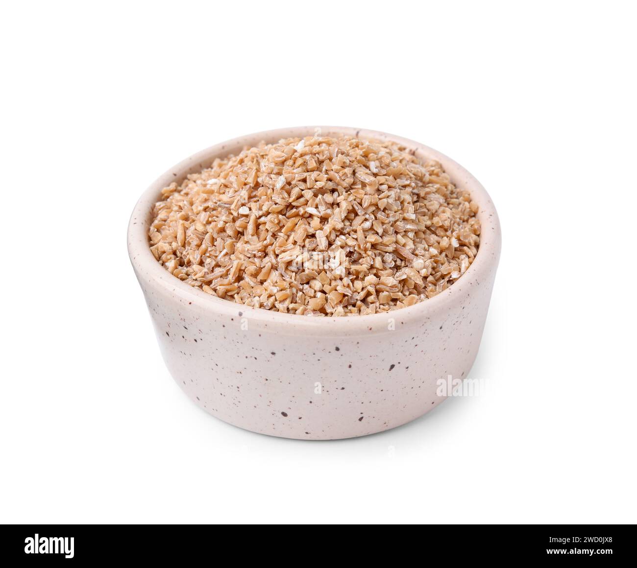 Dry wheat groats in bowl isolated on white Stock Photo - Alamy