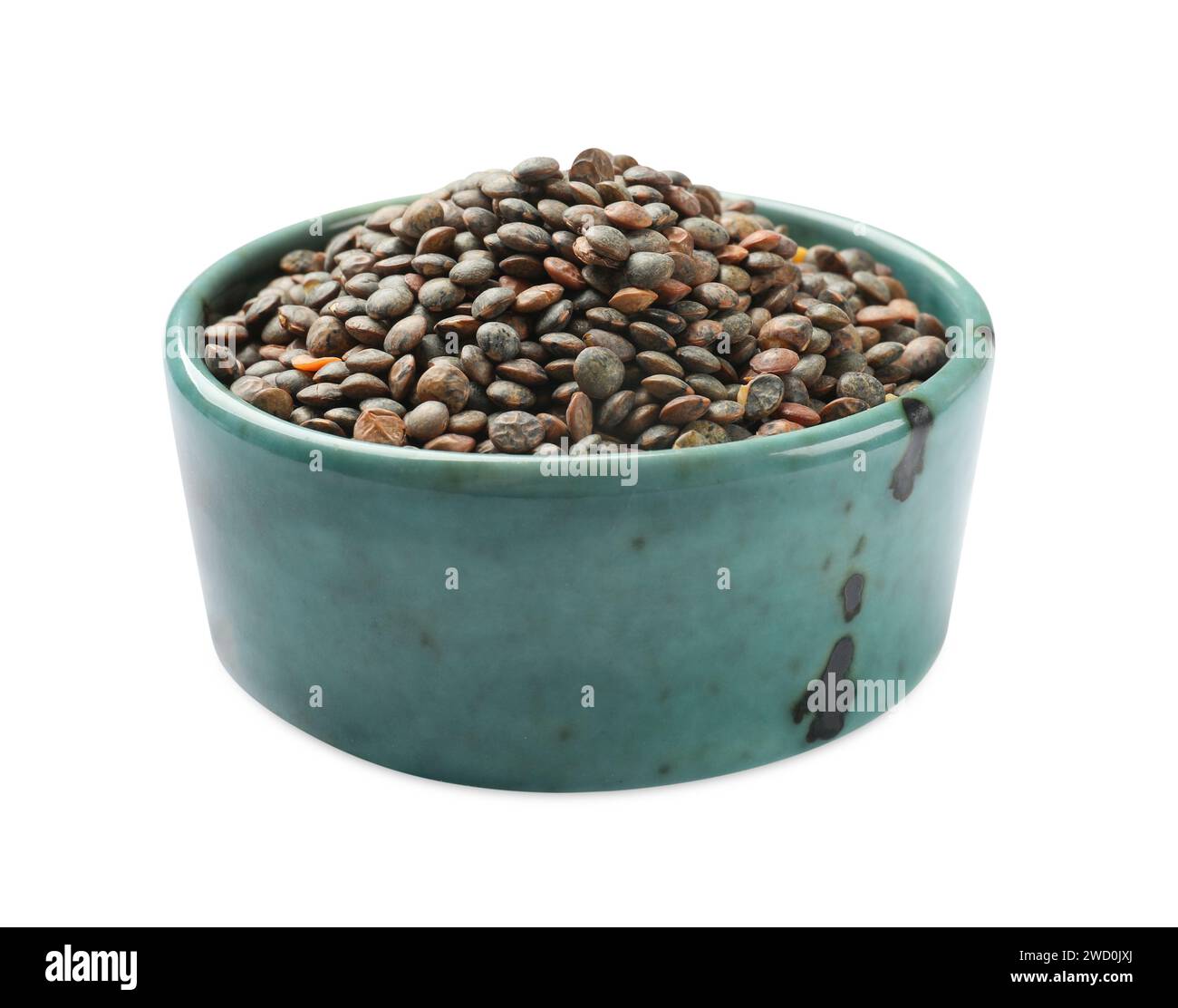 Raw lentils in bowl isolated on white Stock Photo - Alamy