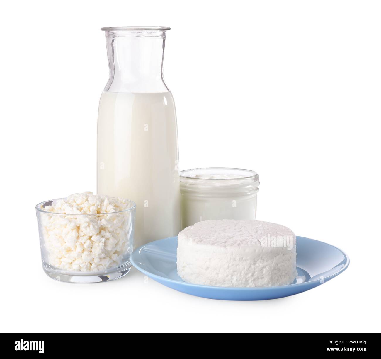 Different lactose free products isolated on white Stock Photo - Alamy