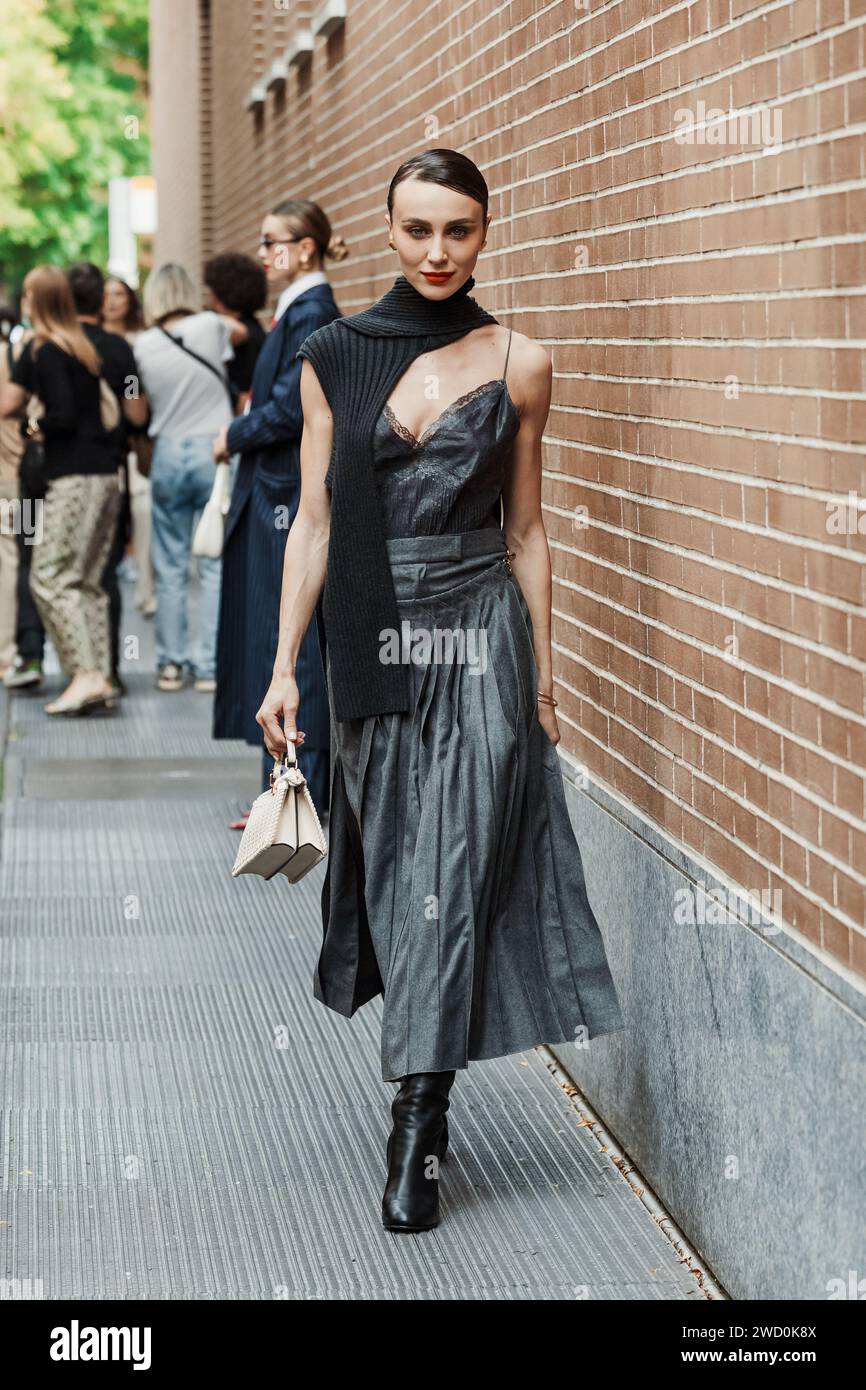 Mary Leest wears all Fendi, outside Fendi show during Milan Fashion ...