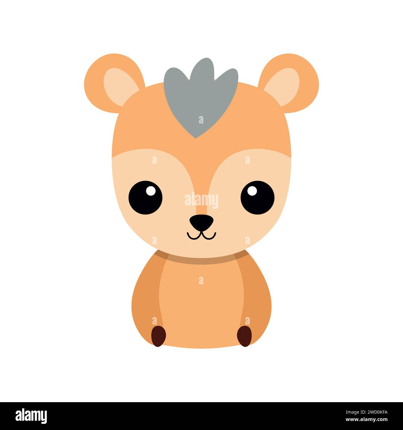 Cute mouse deer animal sticker. Cute animal face cartoon vector ...