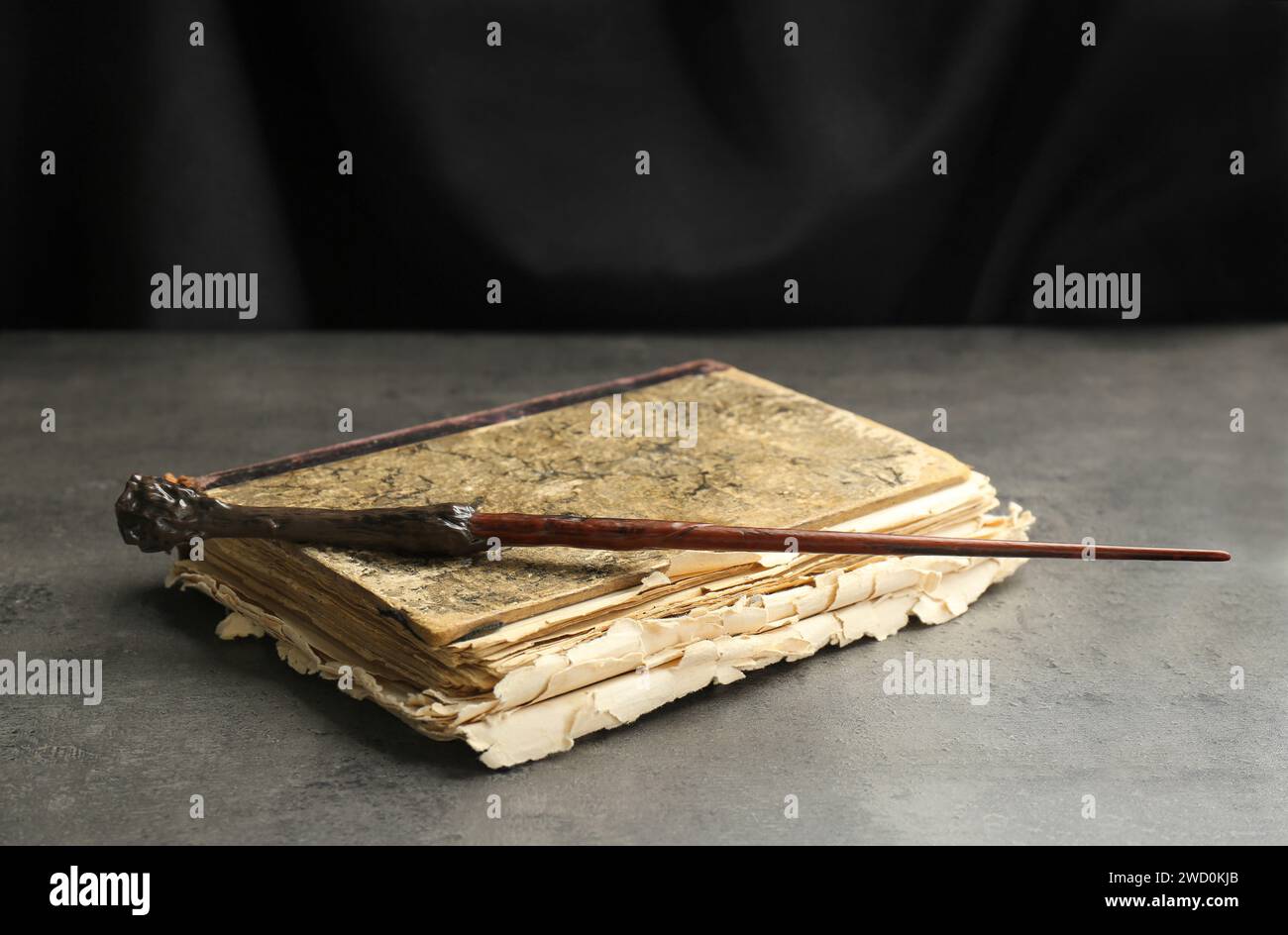 Grey ancient magic book hi-res stock photography and images - Alamy