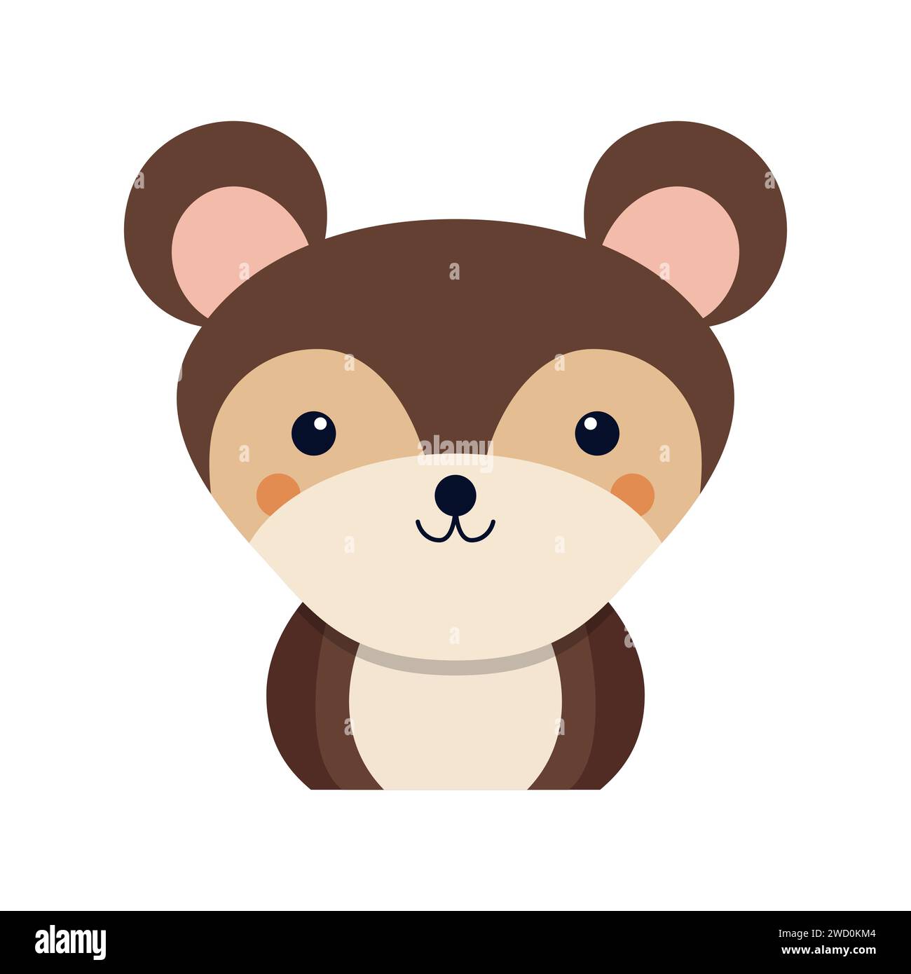 Cute squirrel animal sticker. Cute animal face cartoon vector ...