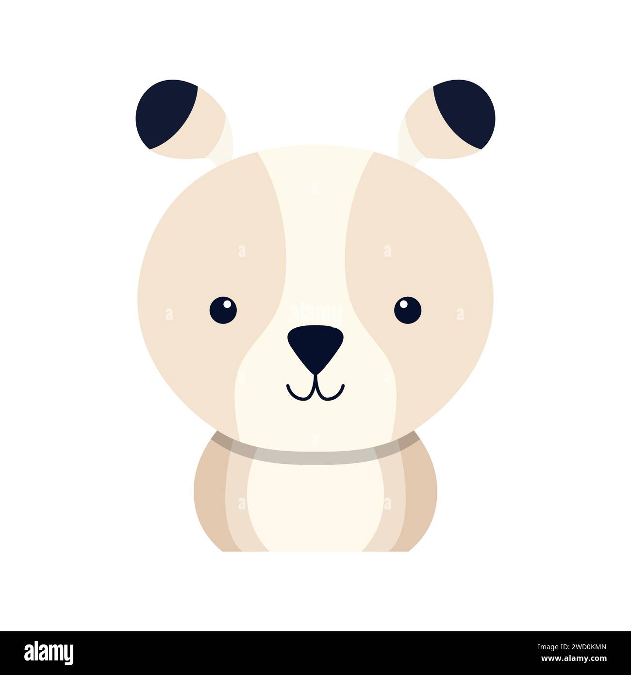 Cute animal face sticker. Cute animal face cartoon vector illustration ...