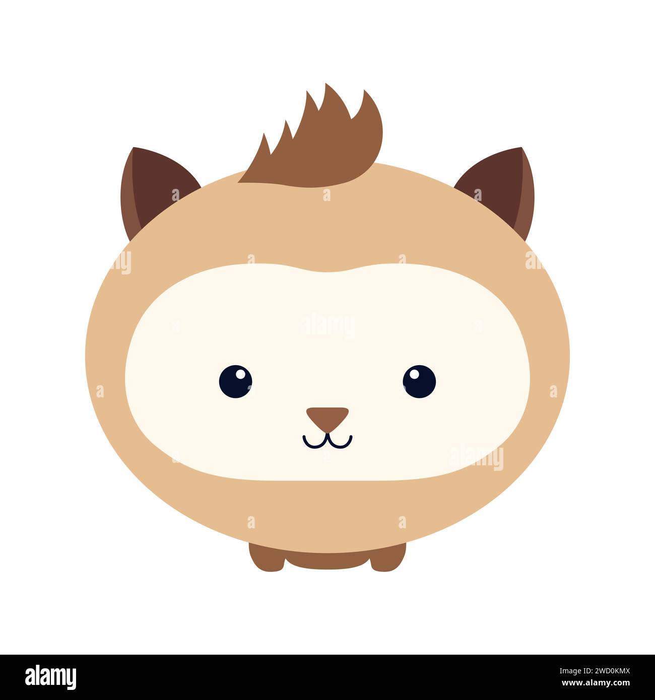 Cute animal face sticker. Cute animal face cartoon vector illustration ...