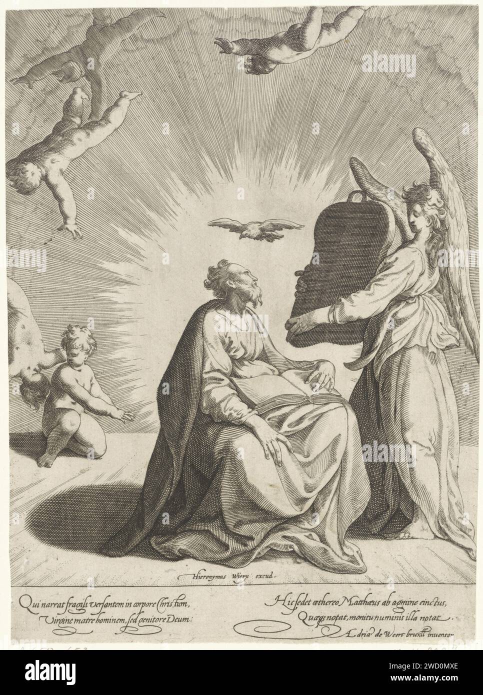 Matthew and the Engel, Isaac Duchemin (attributed to), after Adriaan de ...