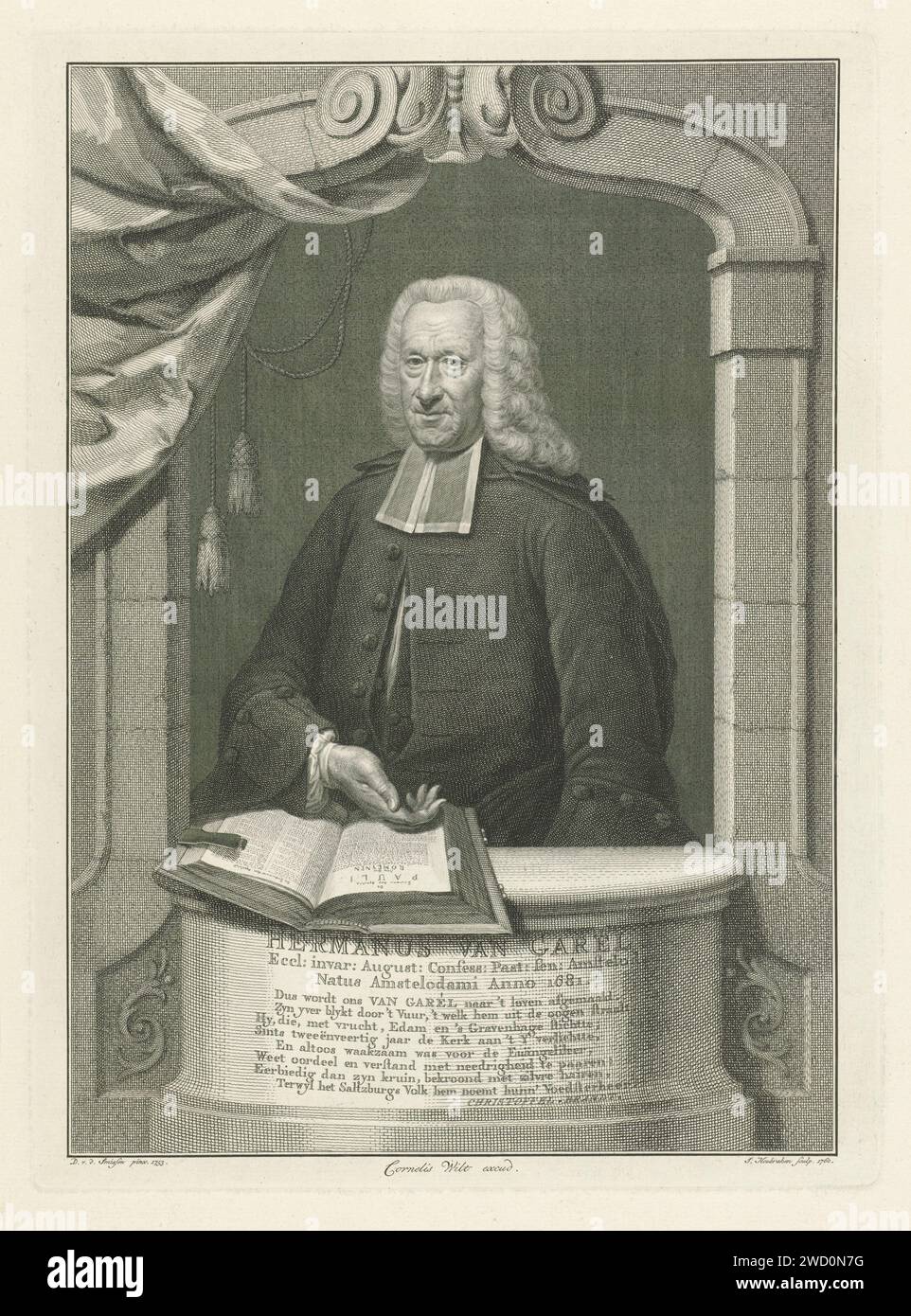 Portrait of Hermanus van Garel, Jacob Houbraken, after Dominicus van ...