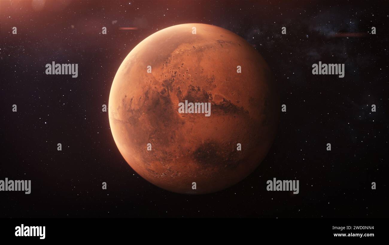 Mars - Surface of the red planet. Picture of Mars the red planet Stock ...