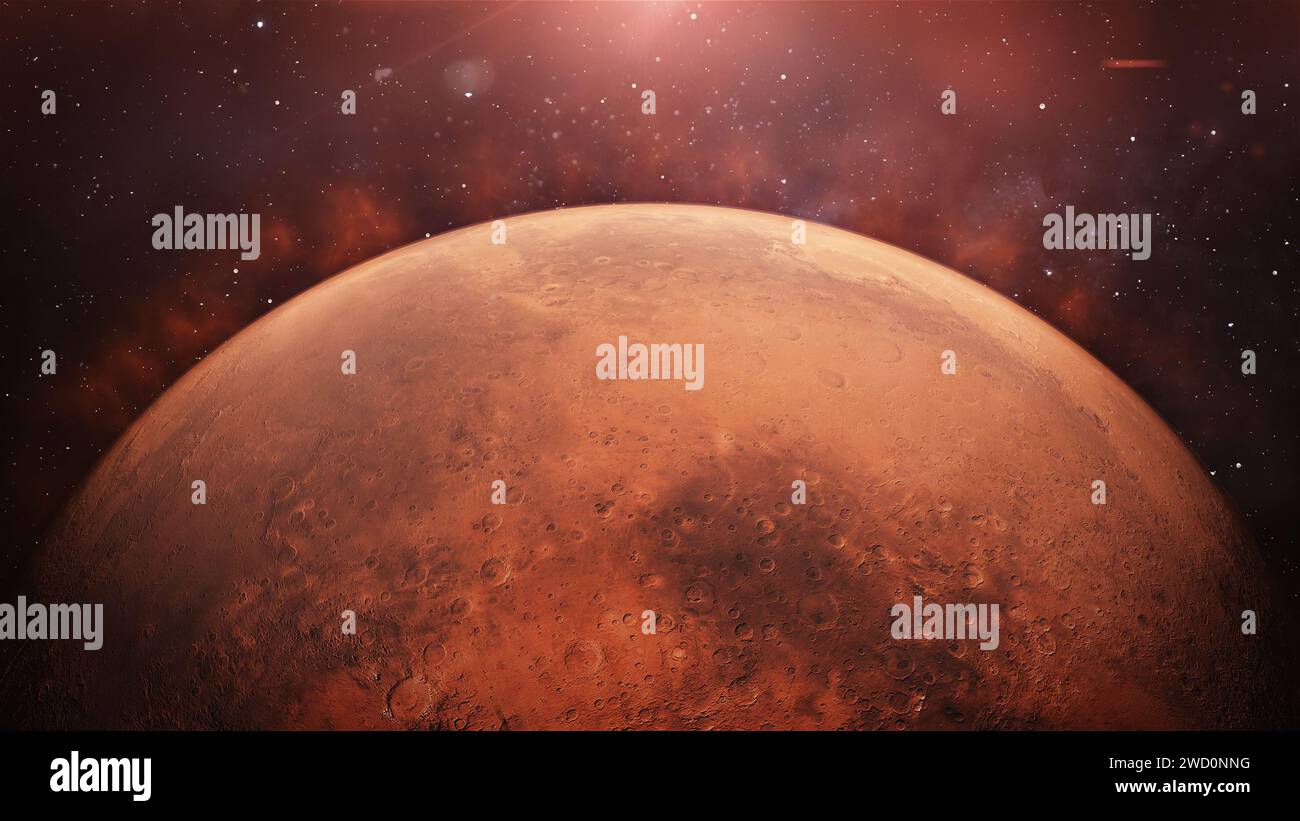 Mars - Surface of the red planet. Picture of Mars the red planet Stock ...