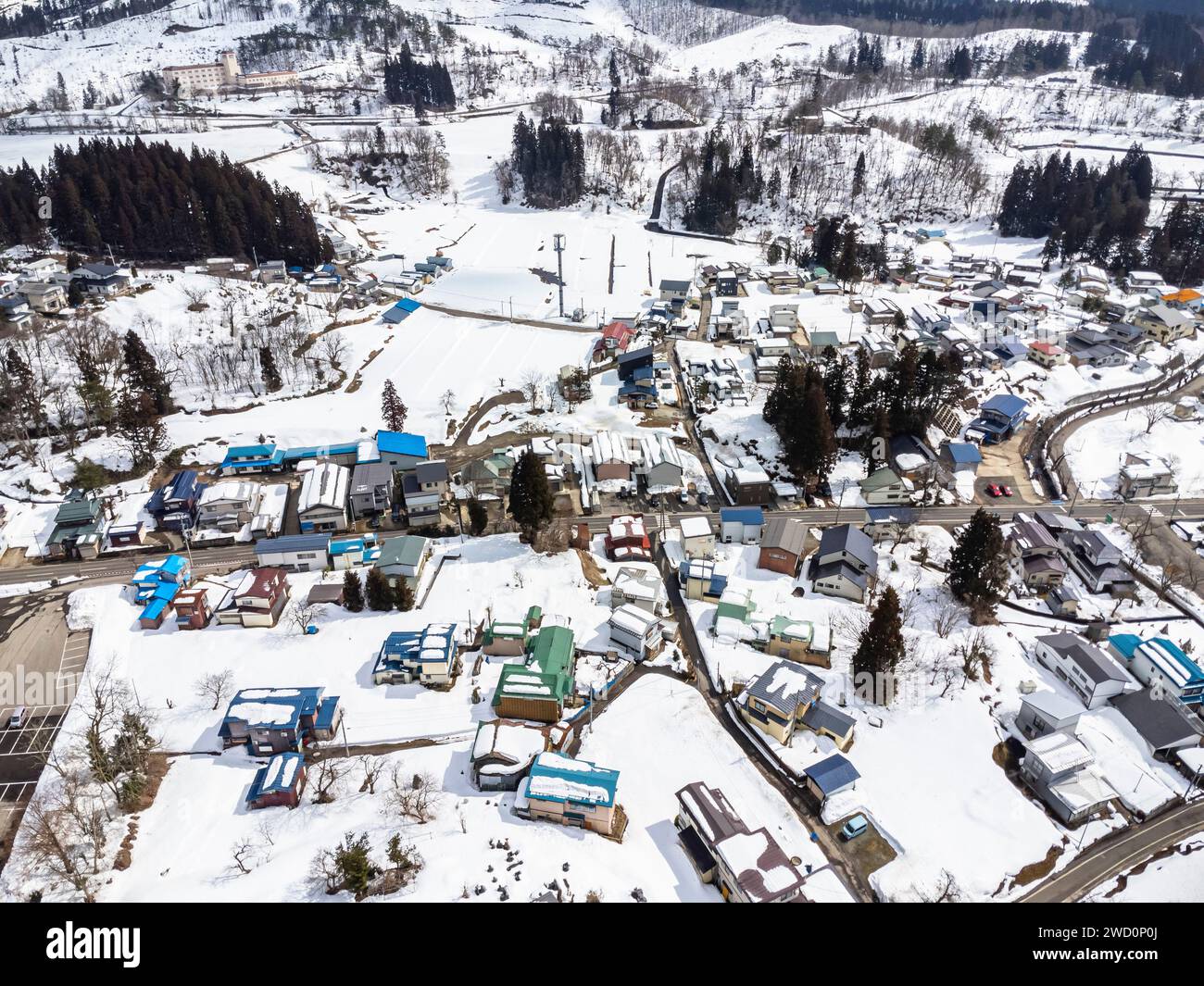 Yokote city, winter, snow covered, small town, the country, foot of ...