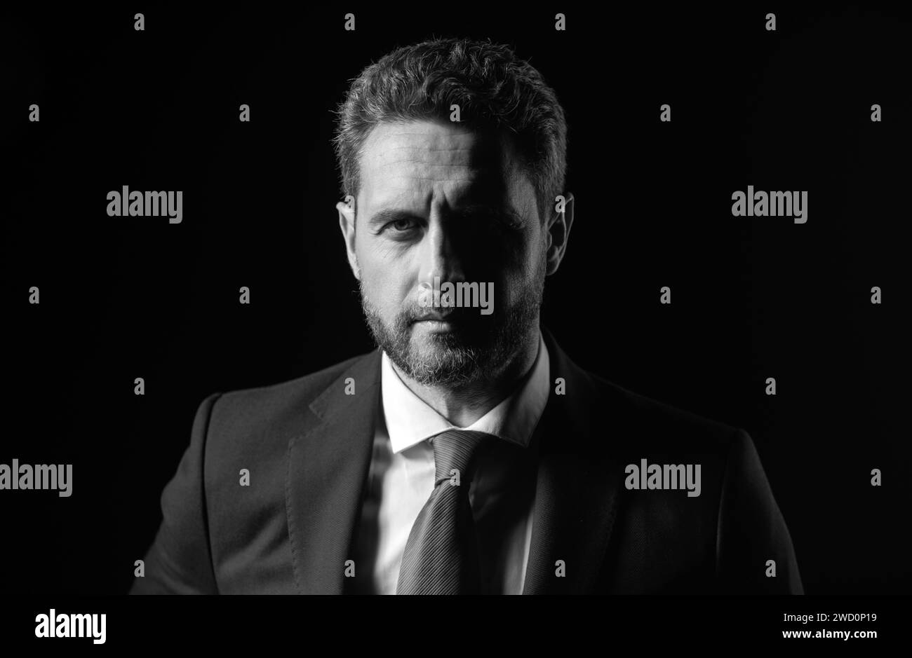 Close up portrait of successful middle aged businessman in suit on ...