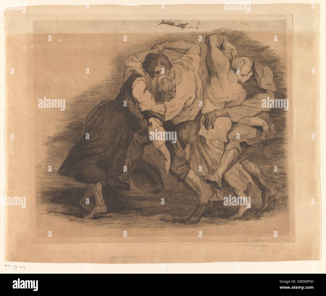 Two Dancing Boerenparten, Auguste Danse, After Peter Paul Rubens, 1897 ...