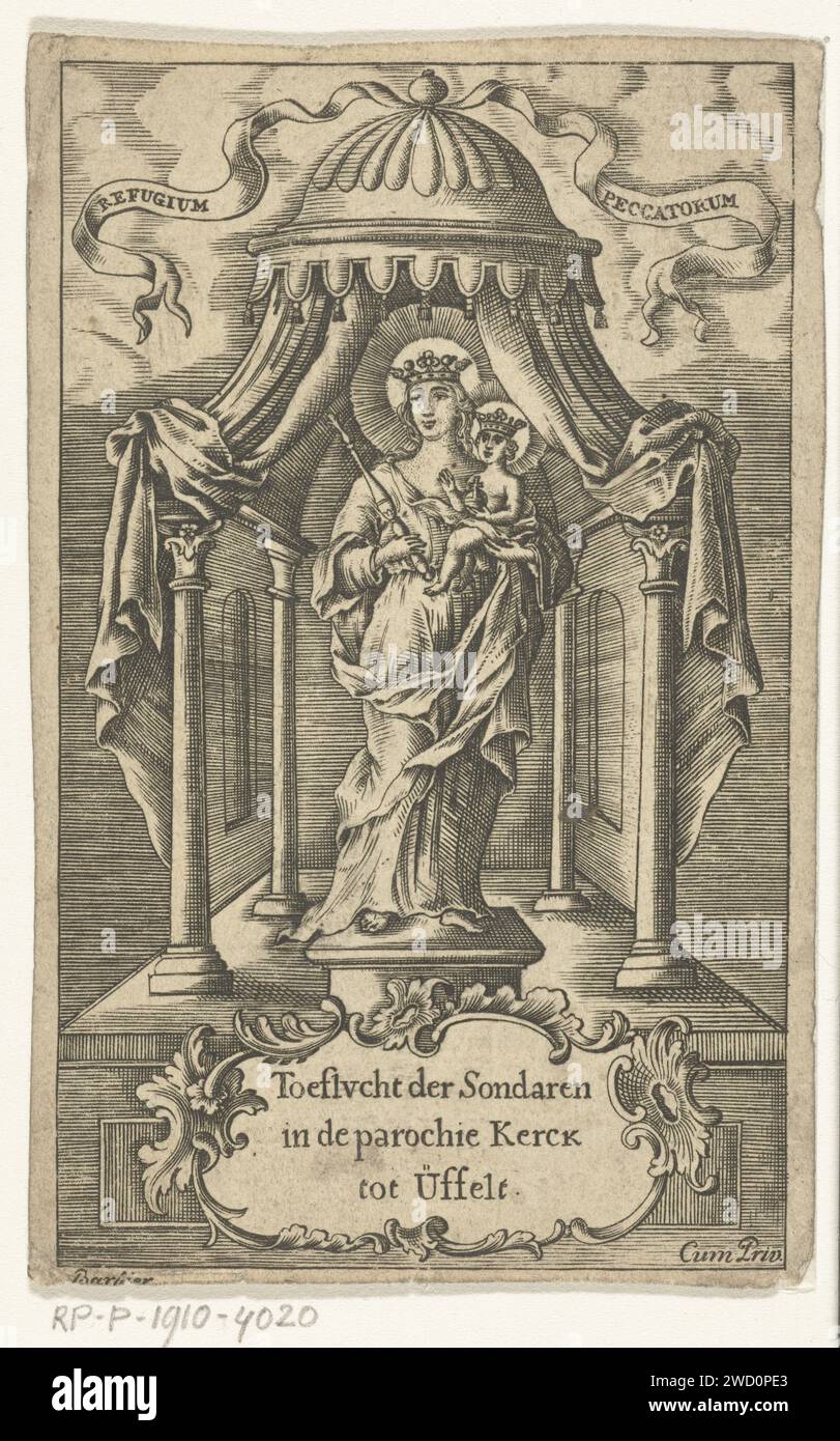 Mary's genade scene with child and scepter standing under canopy ...