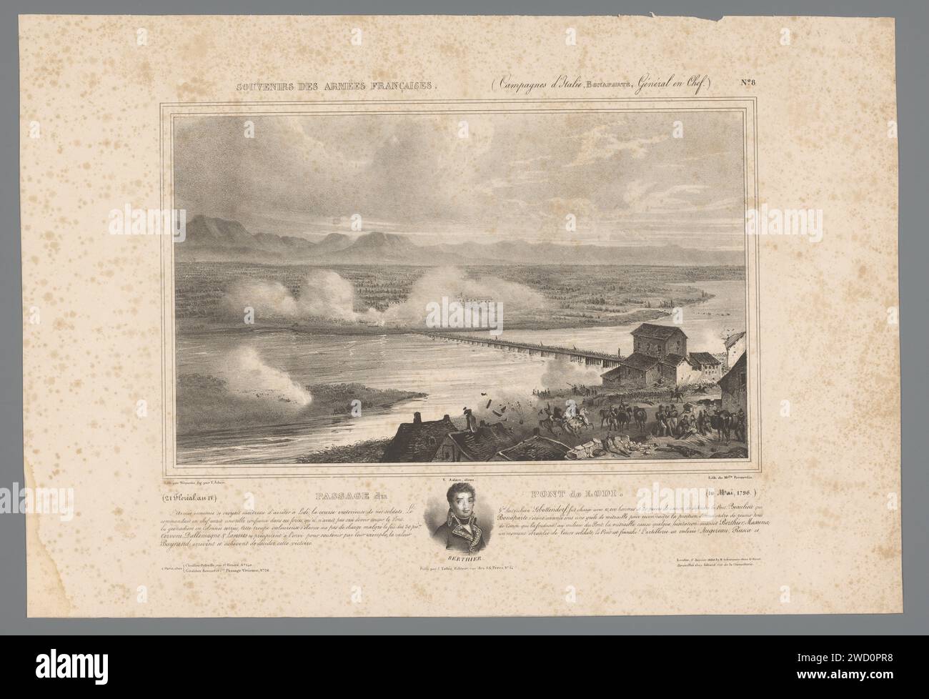 Napoleon army crosses the lodi, Jean Louis Tirpenne, 1829 - 1830 print ...