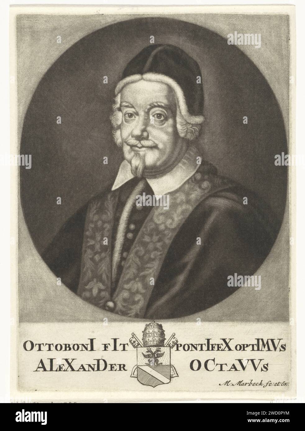 Portrait of Pope Alexander VIII, Matthijs van Marebeek, 1689 - 1699 ...