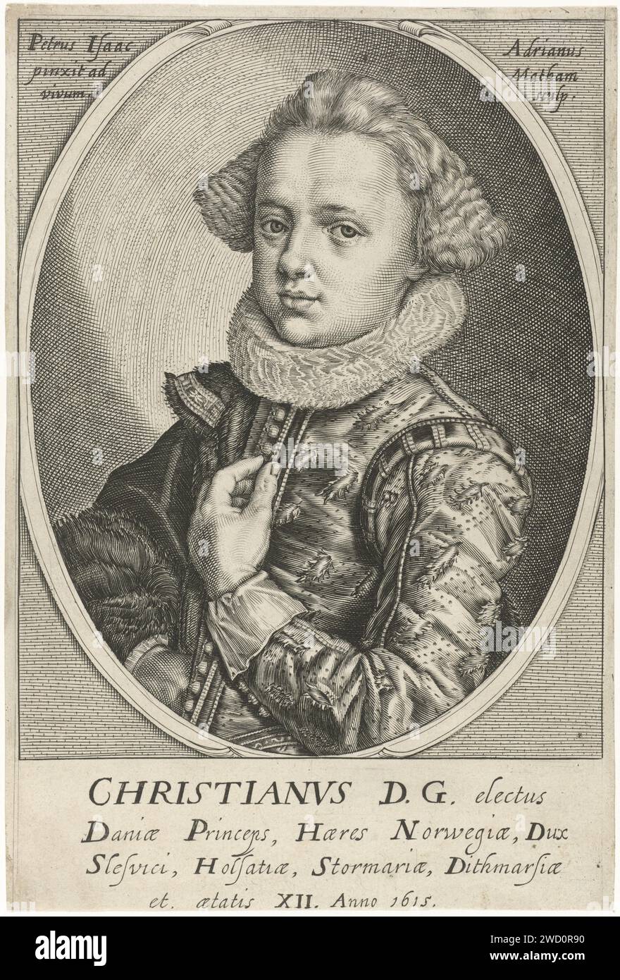 Portrait of Christiaan van Denmark and Norway, Adriaen Matham, after ...