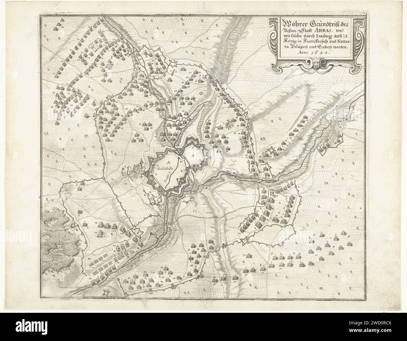 Map of the siege of Arras by the French, 1640, Anonymous, 1649 - 1674 ...