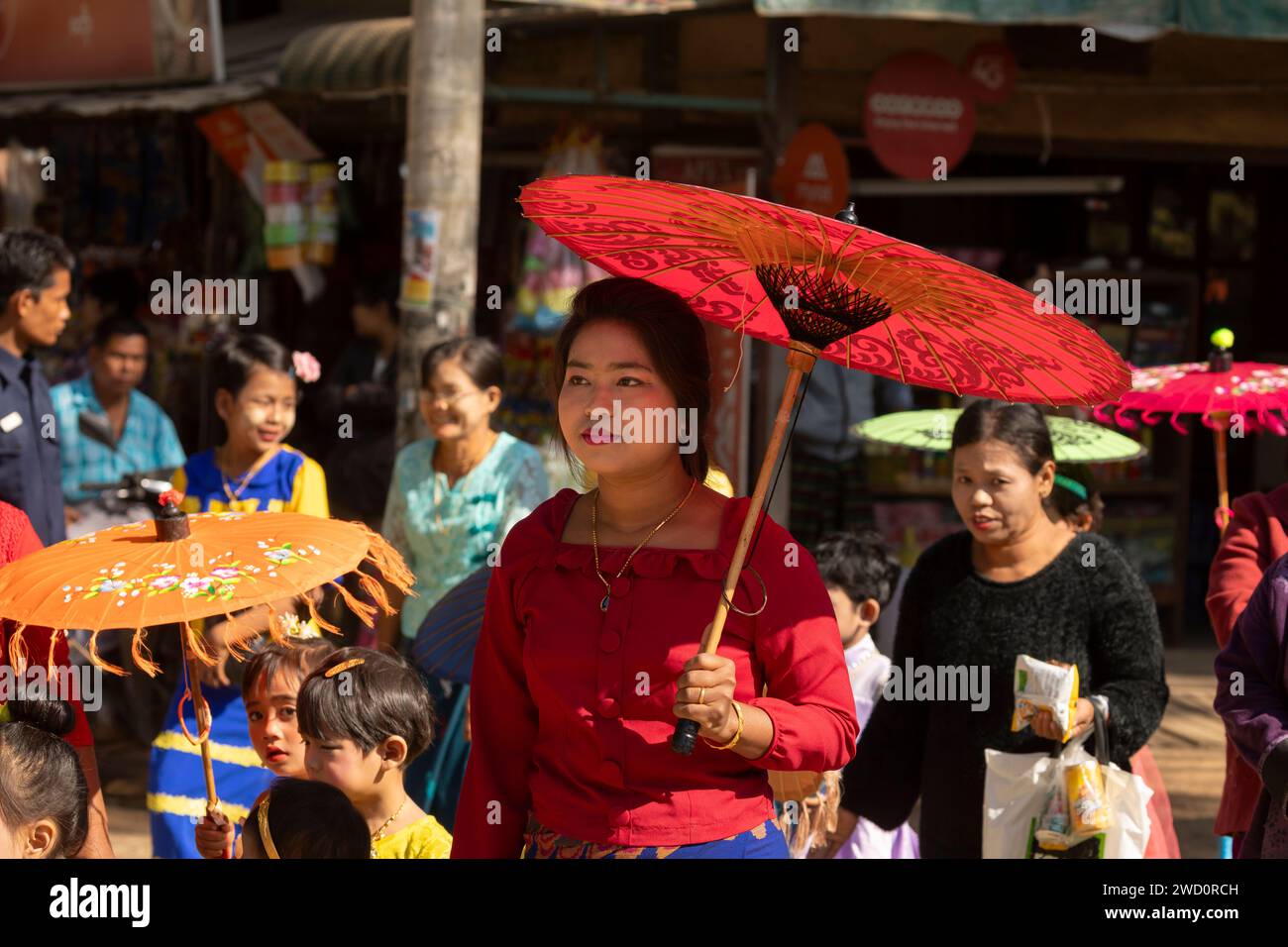 Bagan, Myanmar - 25 Dec, 2019: People during the Shinbyu, a novitiation ...