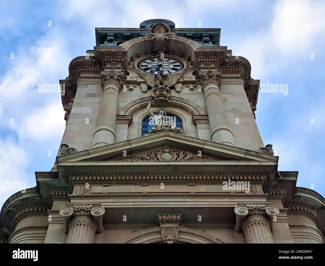Pachuca, Hidalgo, Mexico - Aug 16 2023: Monumental Clock in the center of the capital of the ...
