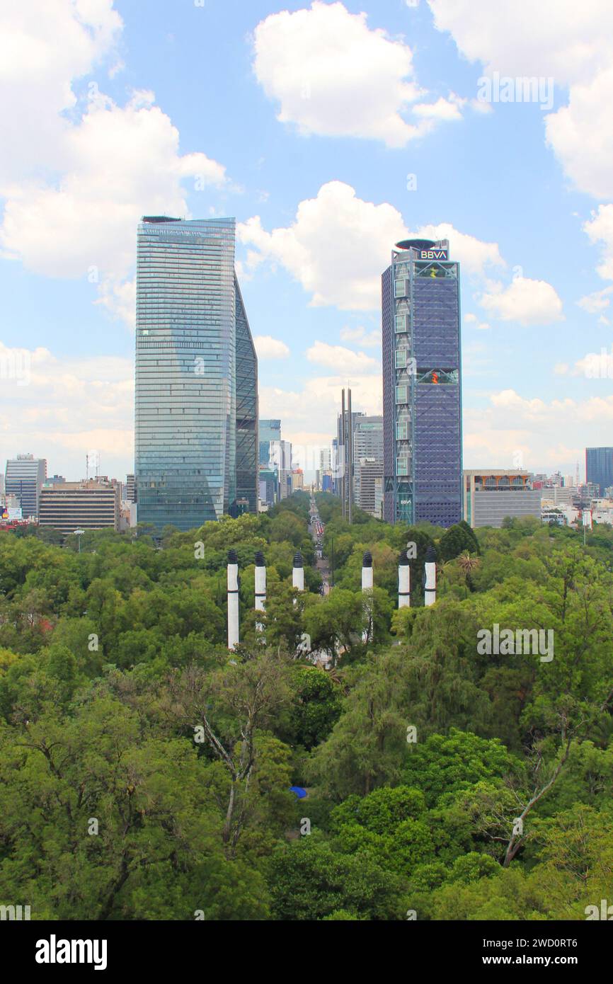 Reforma street view from chapultepec castle mexico hi-res stock ...