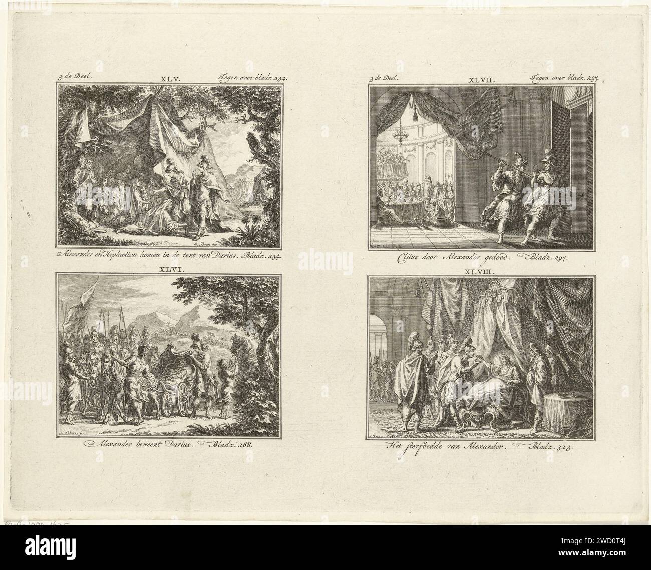 Four performances from classical history, Simon Fokke, 1722 - 1784 ...