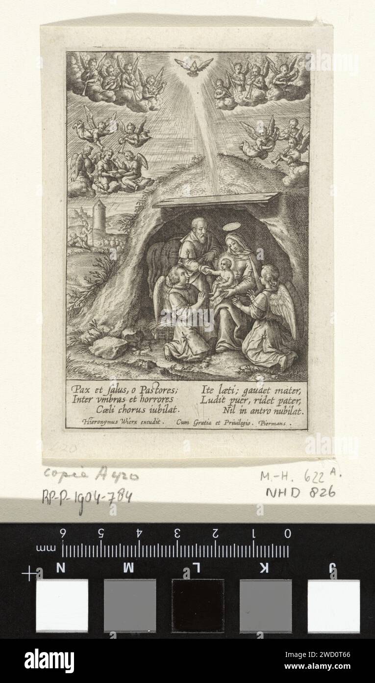 Birth of Christ, Anonymous, After Hieronymus Wierix, 1563 - Before 1619 print Maria sits on her ...