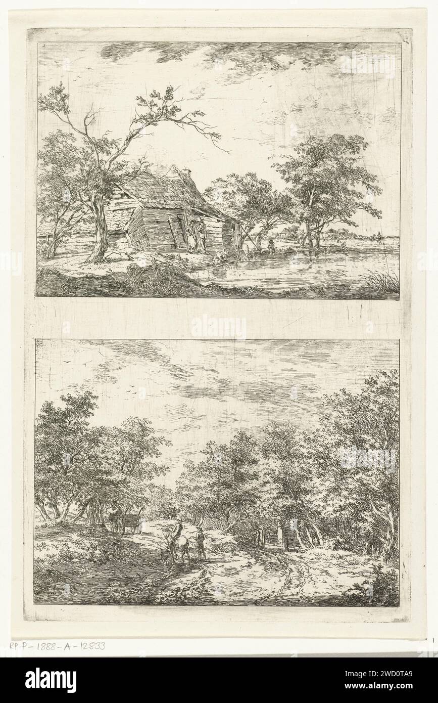 Two landscapes, Hermanus van Brussel, c. 1800 - in or before 1815 print ...